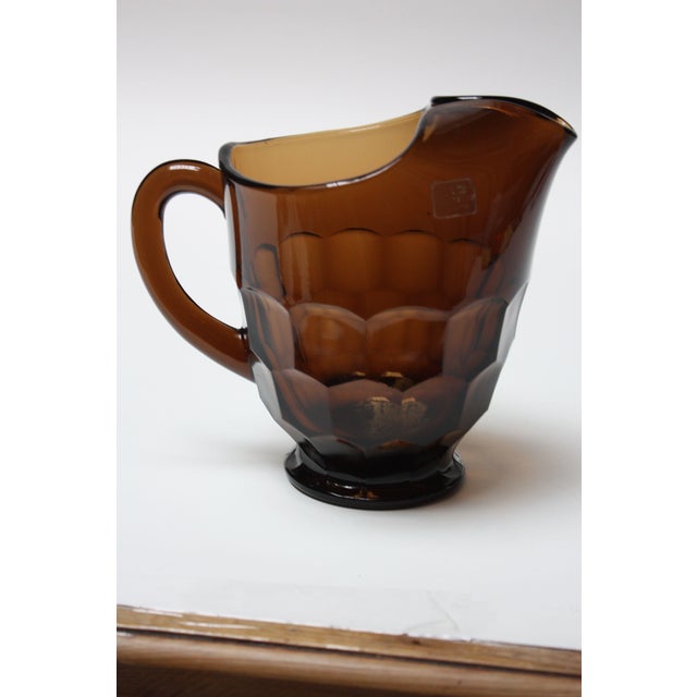 Viking Glass Georgian Honeycomb Pitcher in Chestnut | Chairish