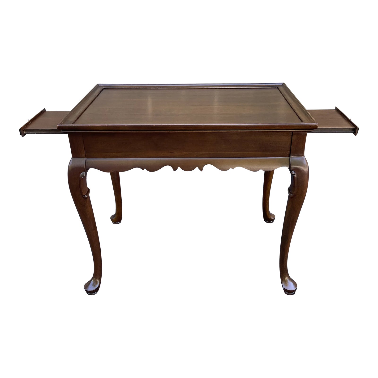 1980s Ethan Allen Georgian Court Traditional Queen Anne Cherry Tea ...