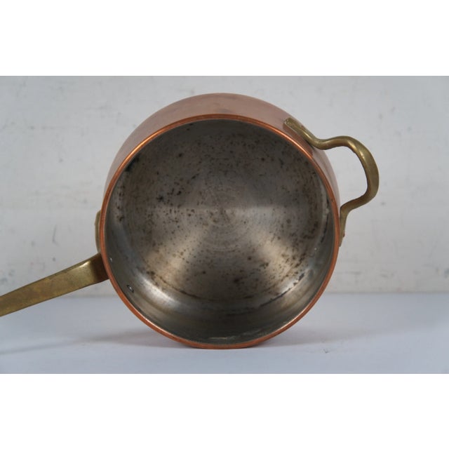Vintage French Copper Sauce Pot Saute Pan Cookware Brass Handles | Chairish