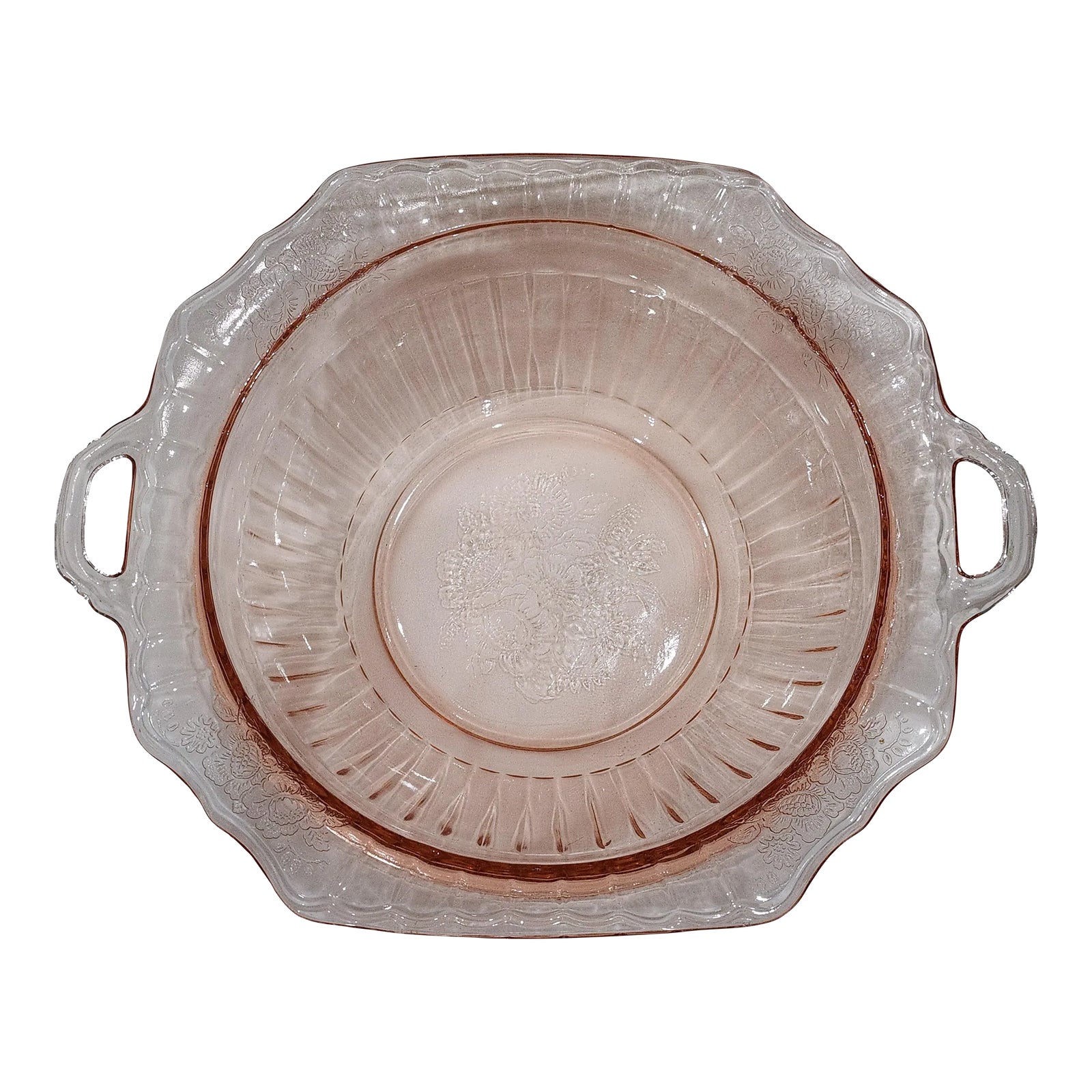 Vintage Pink Depression Glass Mayfair "Open Rose" Design Serving Dish ...