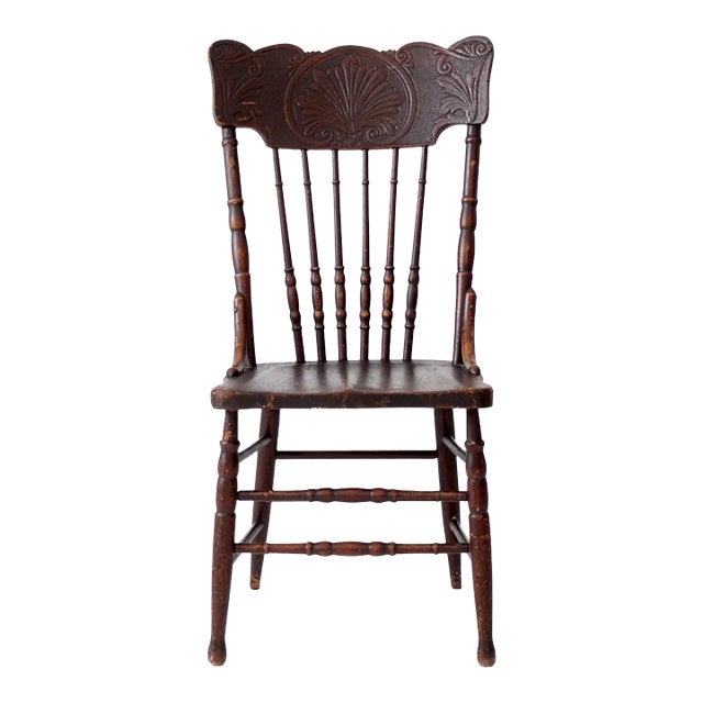 Antique Pressed Back Side Chair | Chairish