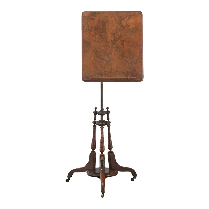 19th Century English Burl Walnut Sheet Music Stand | Chairish