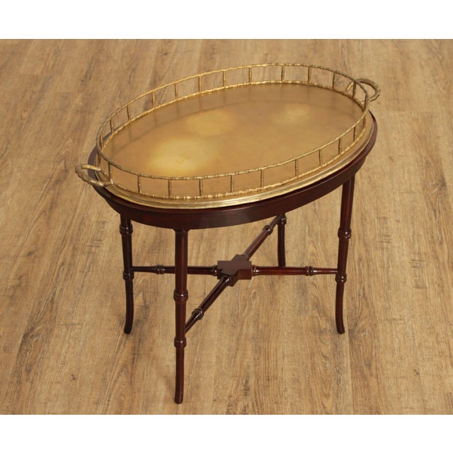 Regency Style Mahogany Brass Butler's Tray Table | Chairish