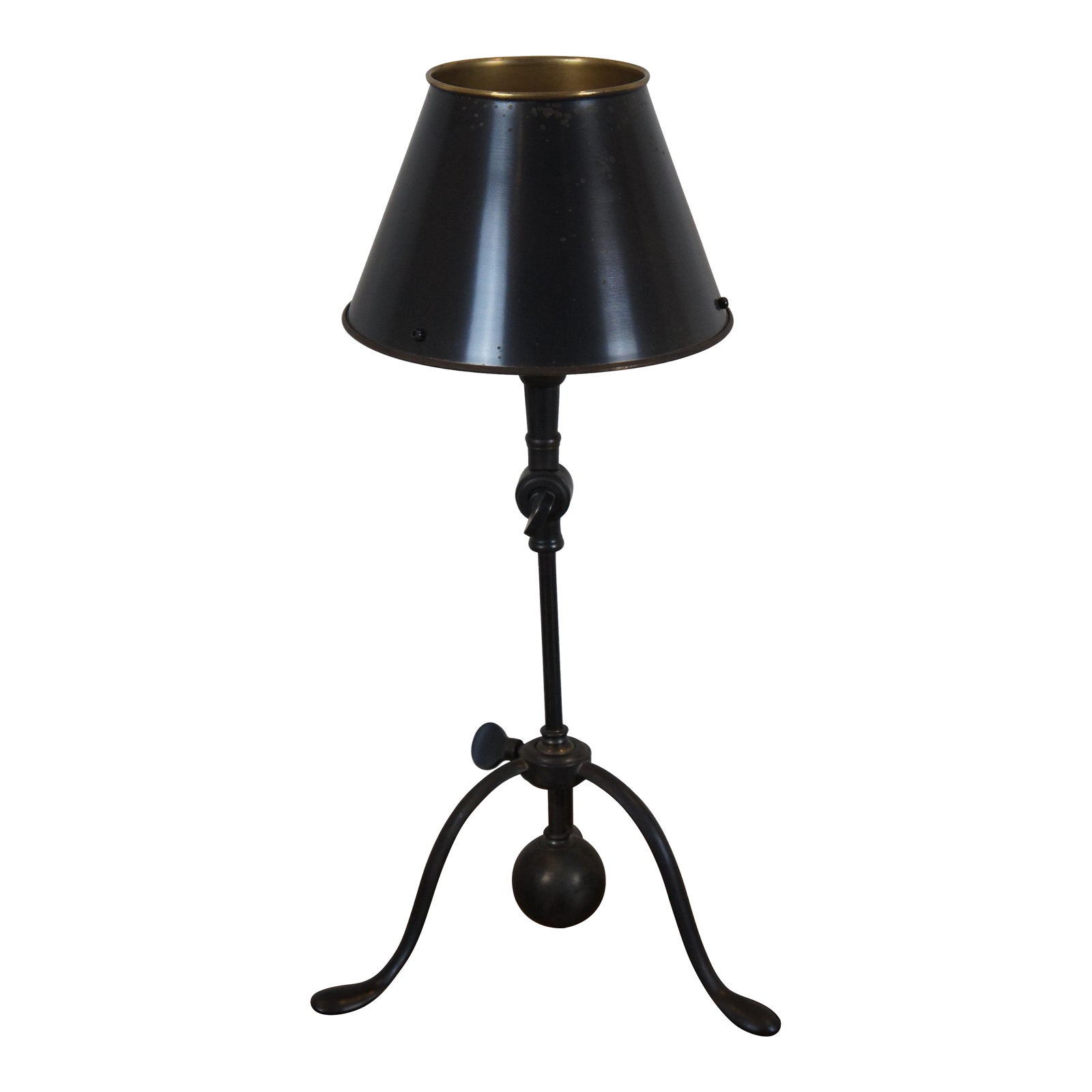 Vintage Ralph Lauren Bronze Library Desk Table Lamp Tole Shade ...