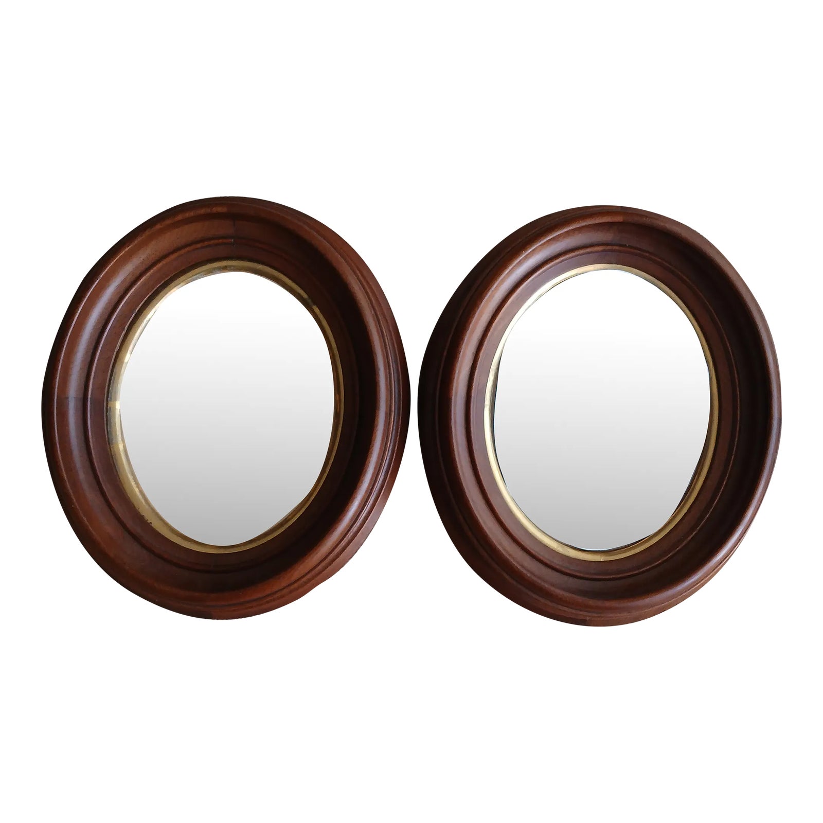 Pair of Antique Oval Walnut Frames | Chairish