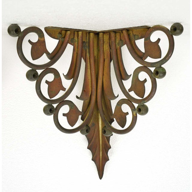 Pair of Mid 20th Century Bronze Art Deco Outside Corner Brackets | Chairish