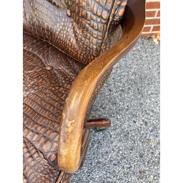 Late 20th Century Alligator or Crocodile Embossed Leather Executive ...