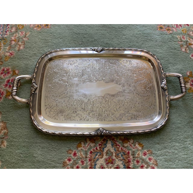 Vintage Deco Silverplate Serving Tray Oneida Hi-Light | Chairish
