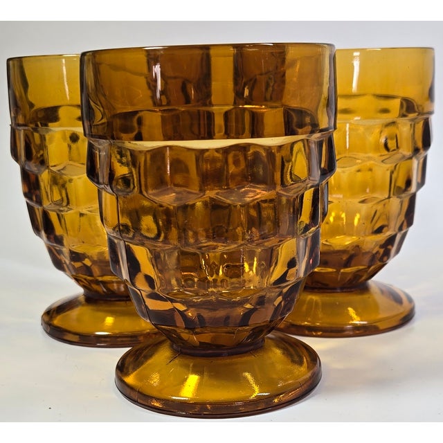 Honeyed Amber Tumblers- Set of Four | Chairish