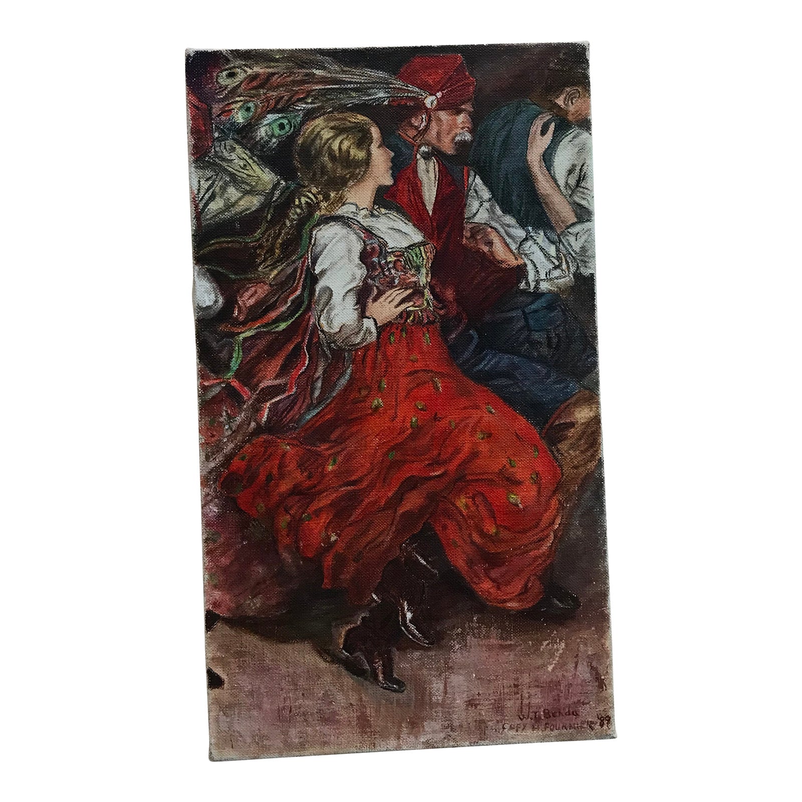 1989 H Fournier Copy Oil Painting by W T Betida | Chairish