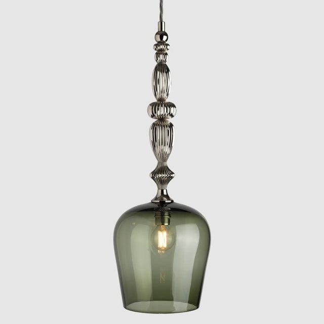 Standing Pendant - Polished Nickel Eel Glass Colour | Chairish