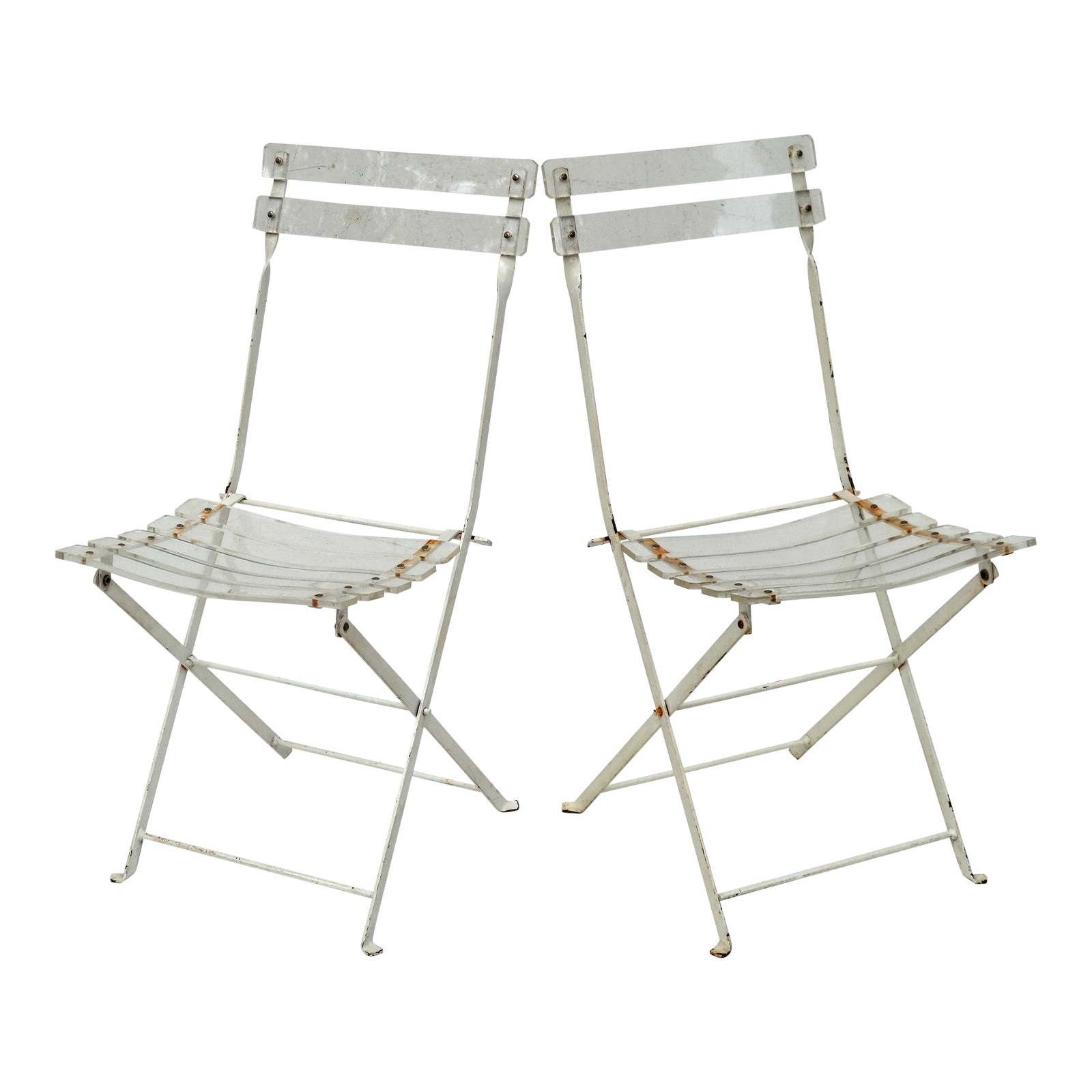 Pair of Lucite Folding Chairs by Yonel Lebovici for Marais ...