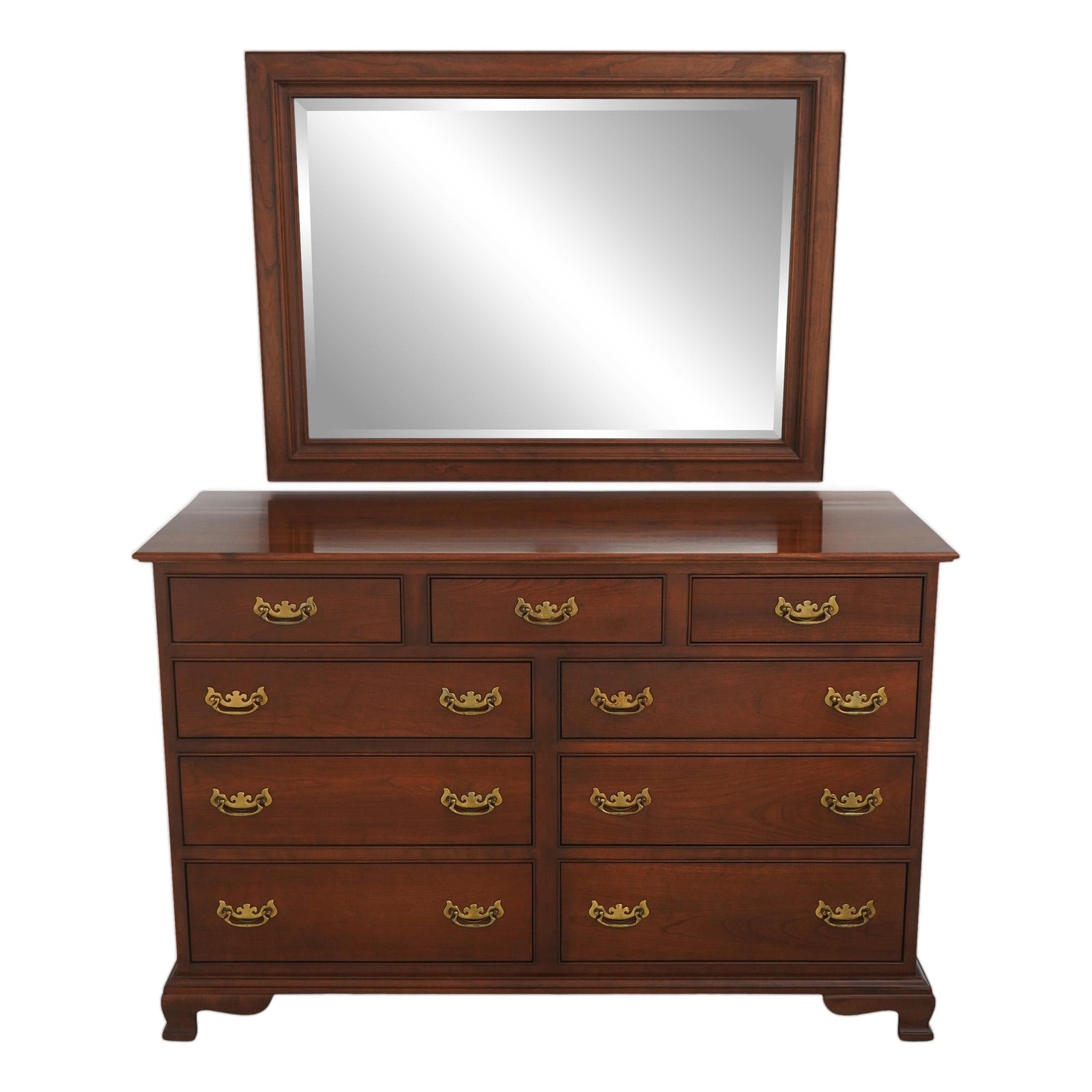 Stickley Cherry Dresser W. Rectangular Mirror | Chairish