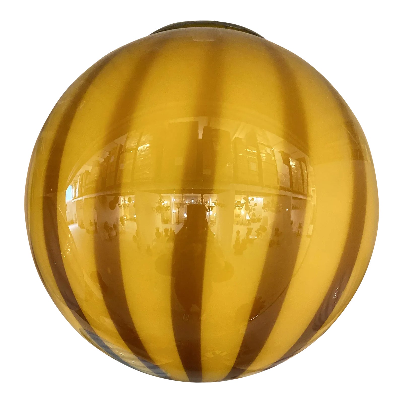 Contemporary Amber and Brown Sphere Pendant Light in Murano Glass ...