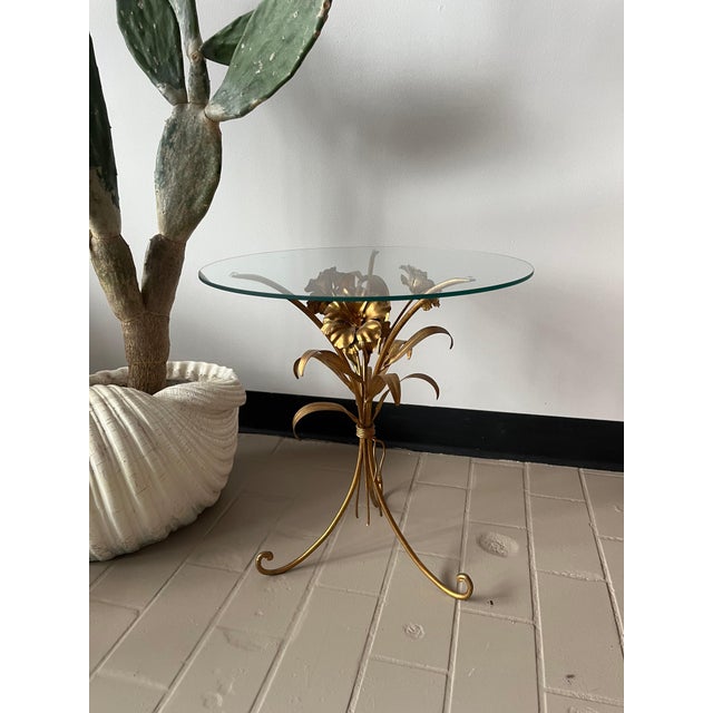 1960s Vintage Hollywood Regency Hans Kogl Style Gold Gilt Side Table ...