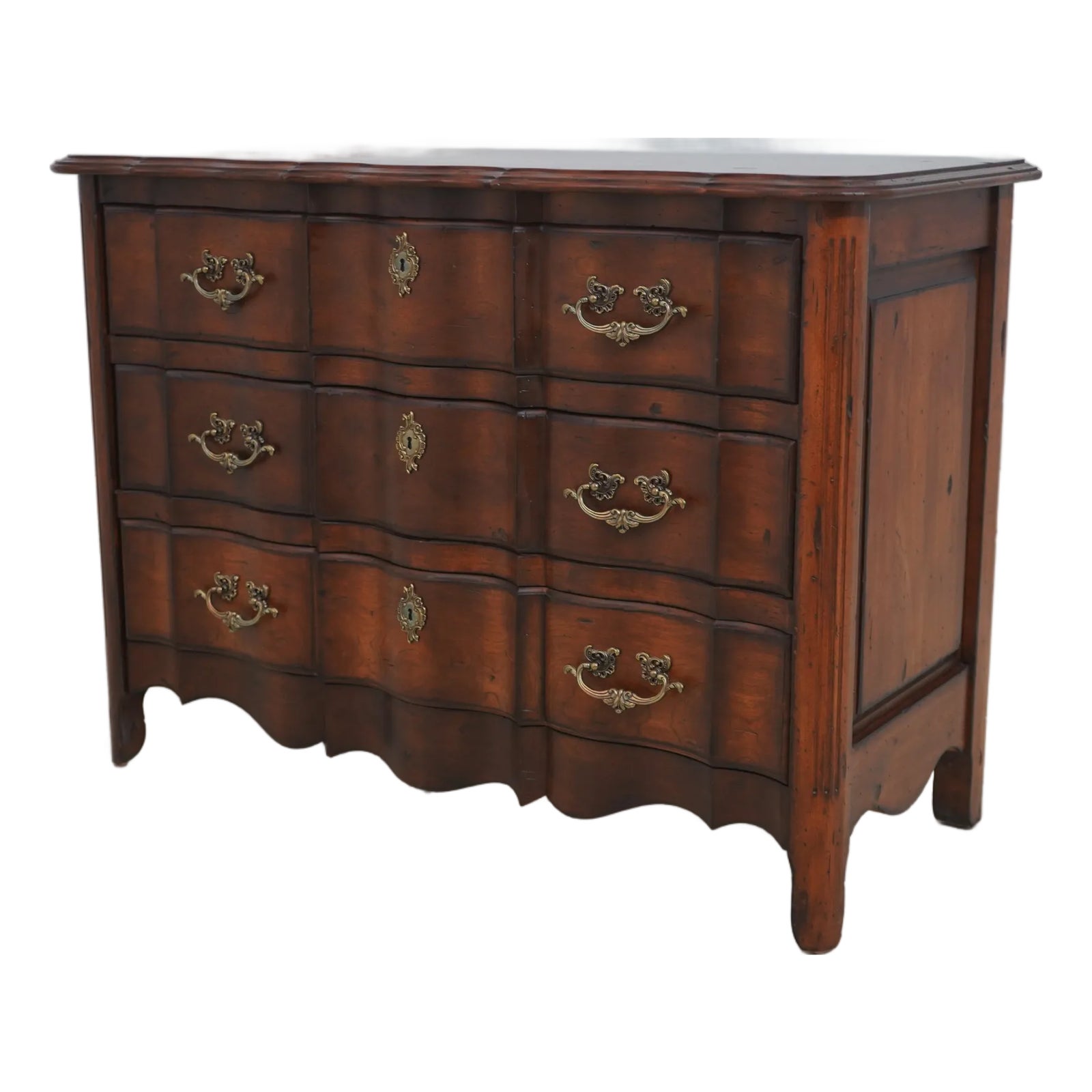 Harden Country French Distressed Cherry Chest or Dresser | Chairish