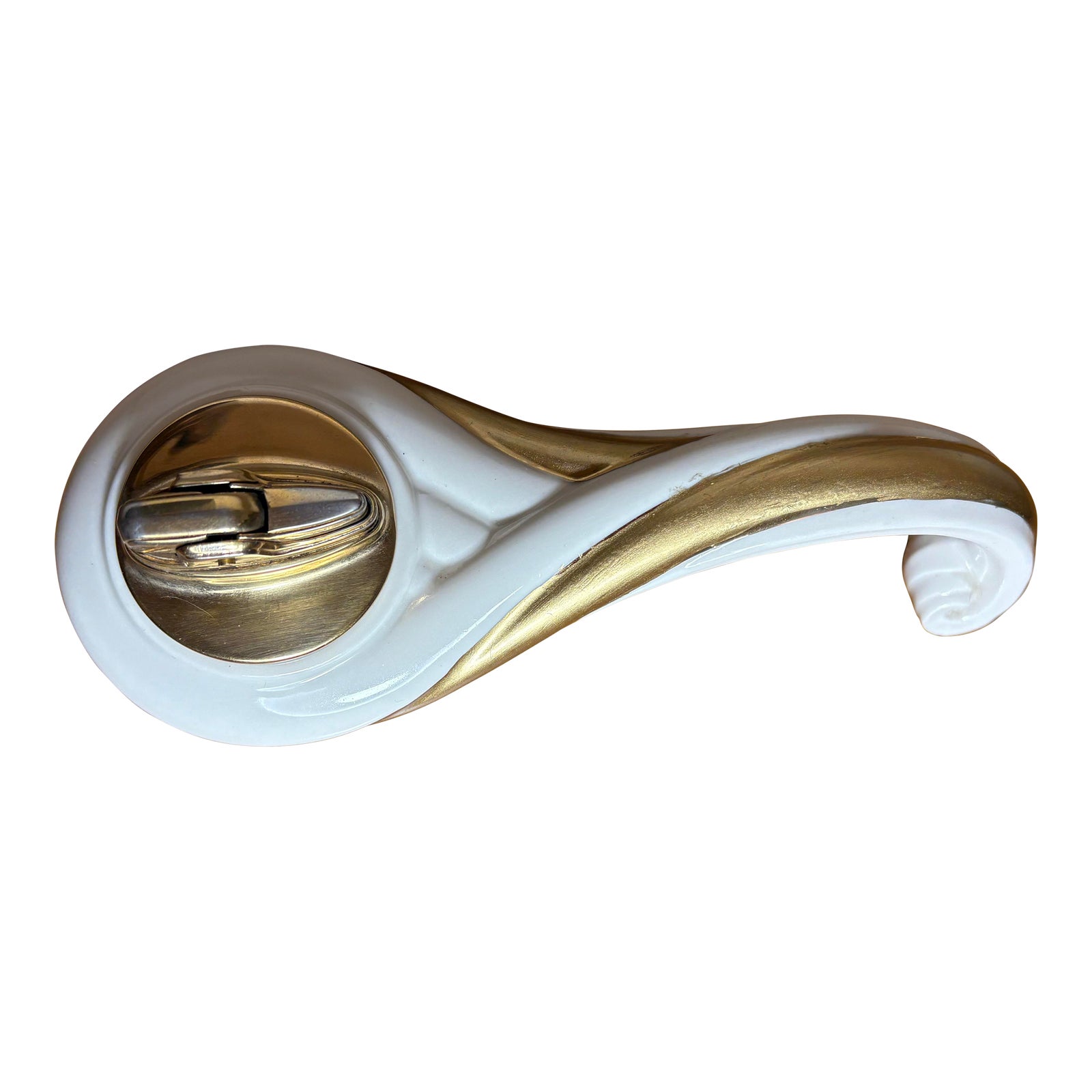 Ronson Fantasy Veraflame Table Lighter With Gold Leaf Accents | Chairish