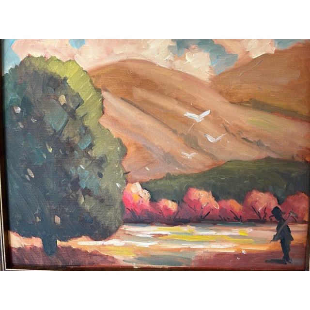 1960s Autumn Fields Oil Painting | Chairish