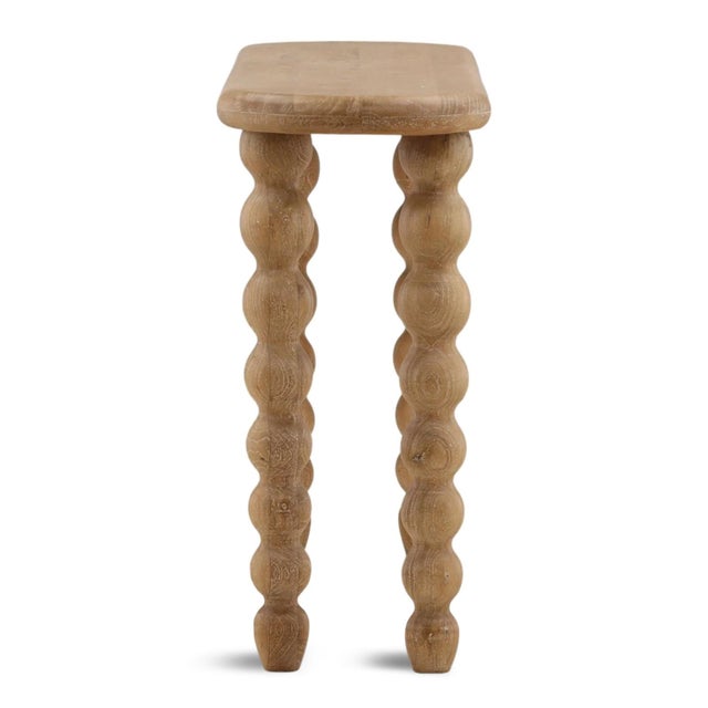 Tulum Rounded Wood Orb Leg Console Table | Chairish