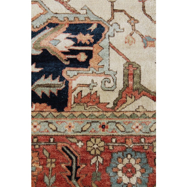Exquisite Rugs Fine Serapi Hand knotted Wool Red/Multi Rug-6'x9' | Chairish