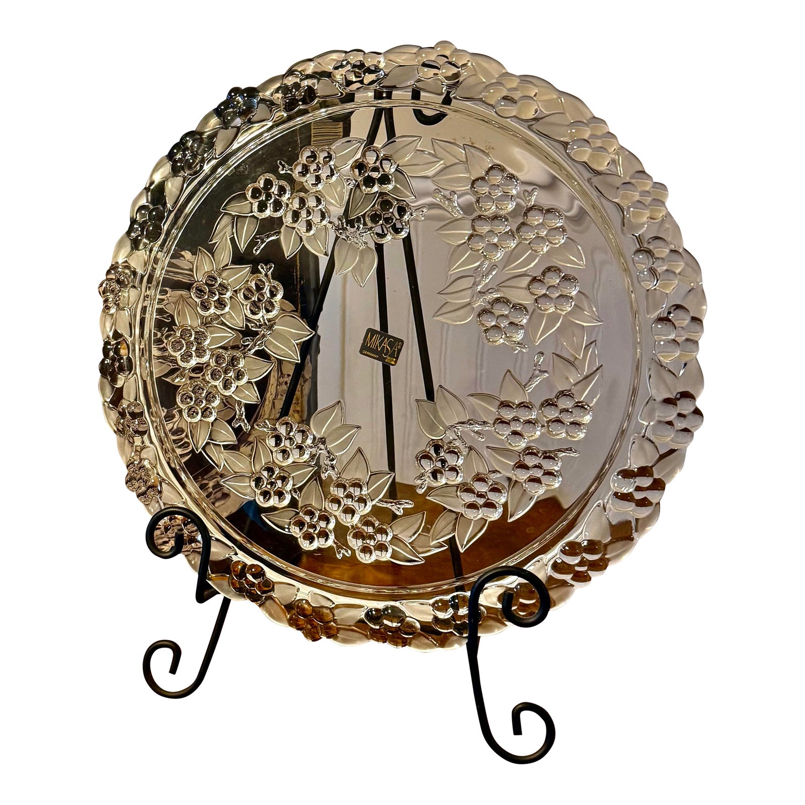 Late 20th Century Mikasa Walther Carmen Crystal Cake Plate | Chairish