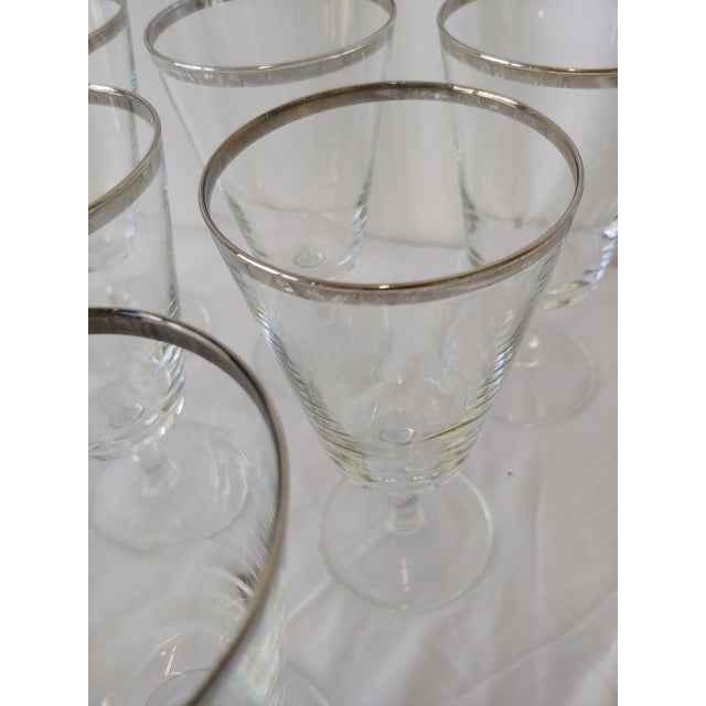 Vintage Silver Rim French Parisienne Water or Wine Glasses, Set of 16 ...
