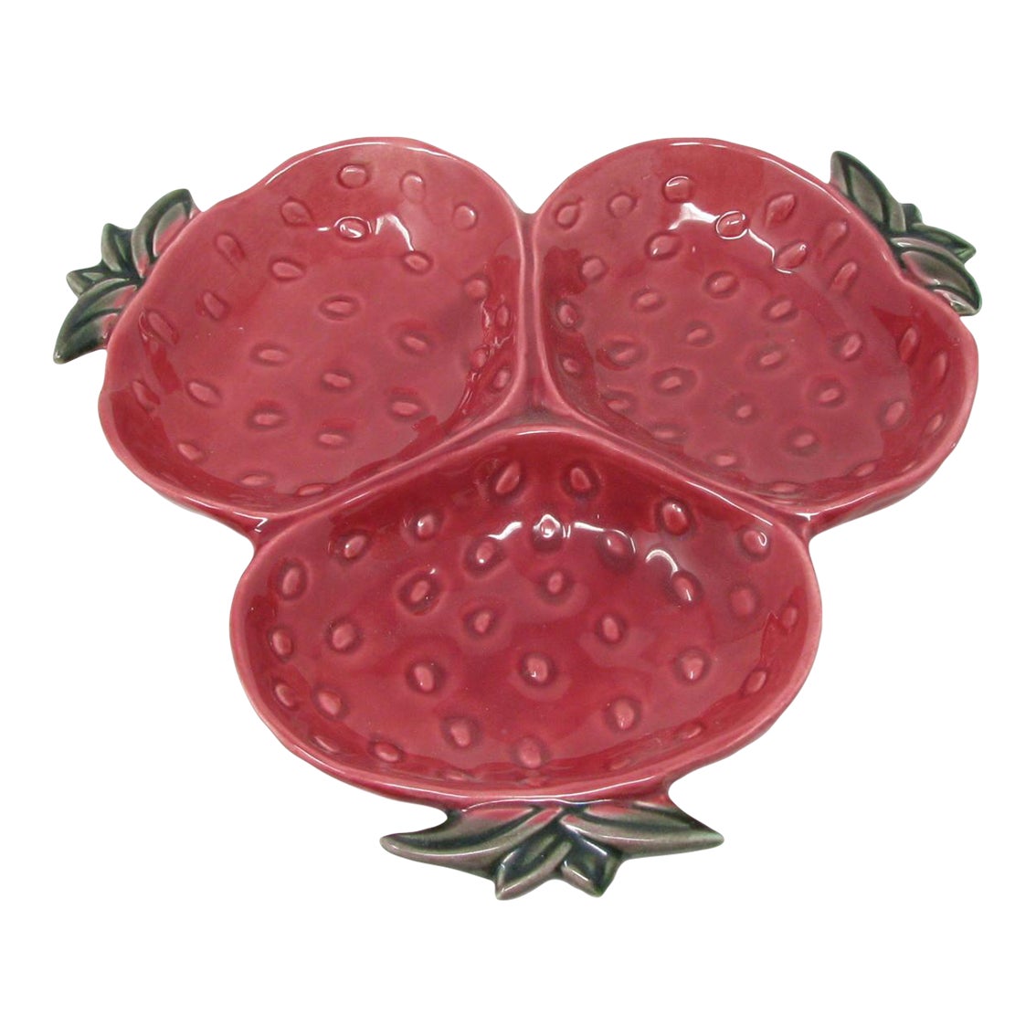 Vintage Cemar California Pottery Strawberry Tri Serving Dish 750 | Chairish