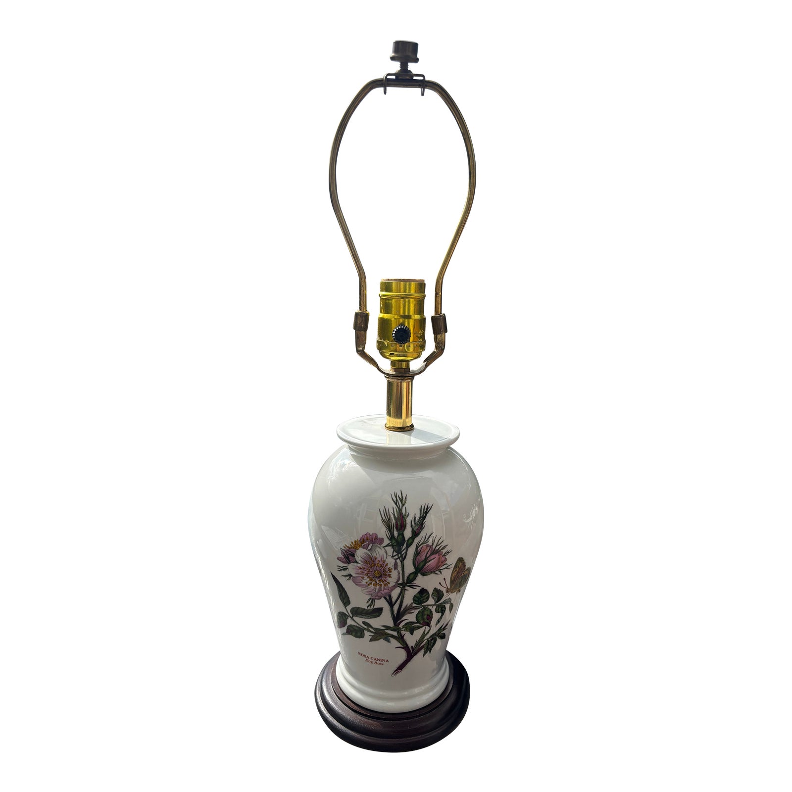 1980s Botanic Garden Portmerion Lamp With Dog Rose or Rosa Canina ...