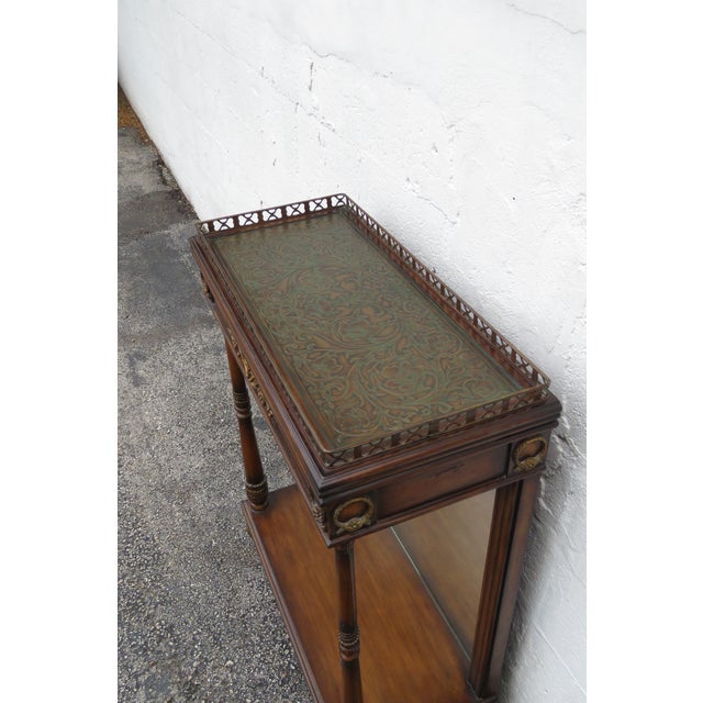 Carved Flowers Top Small Server Console Table | Chairish