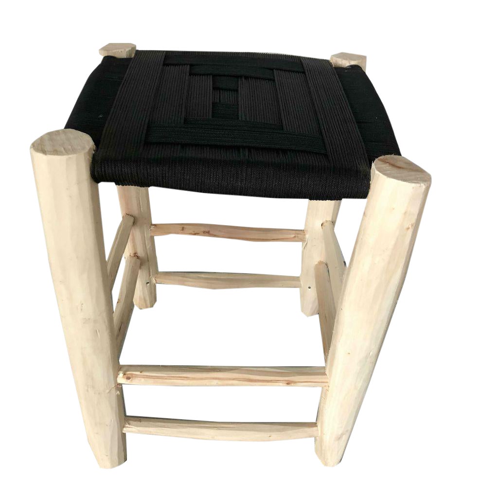 Modern Moroccan Black Stool | Chairish