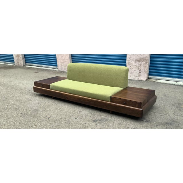 Modern Walnut Platform Sofa Chairish