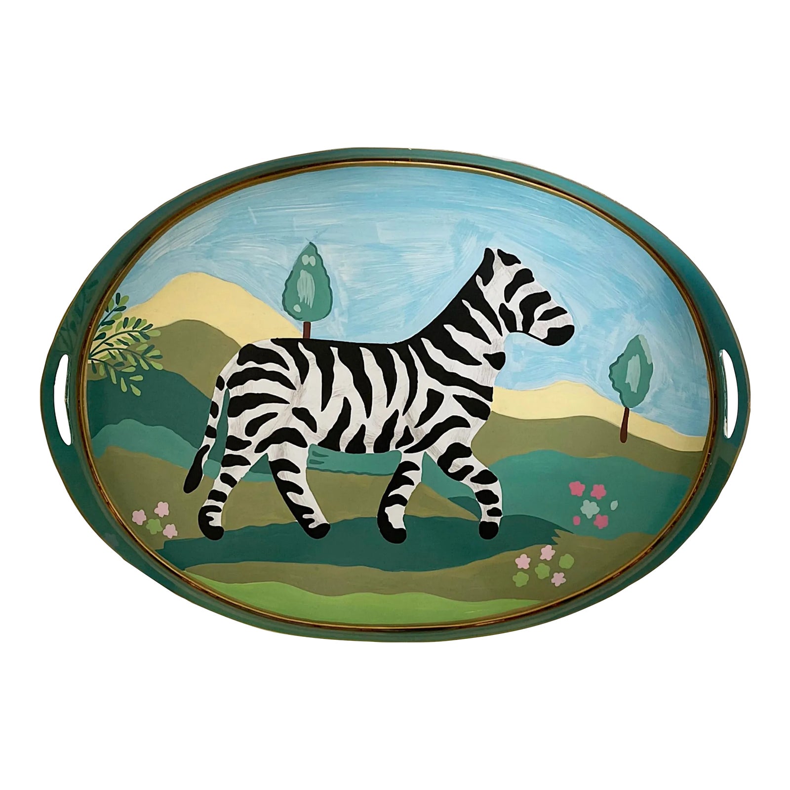 Dana Gibson Zebra Tray | Chairish
