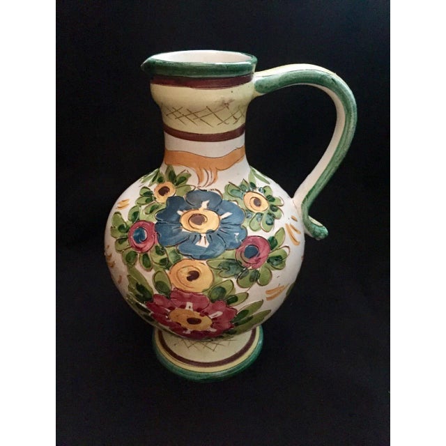 1970s Vintage Italian Pottery Floral Sgraffito Set - Pitcher & Vase- 2 ...