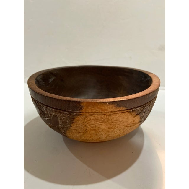 Antique Hand Carved Tribal Relief African Bowl | Chairish