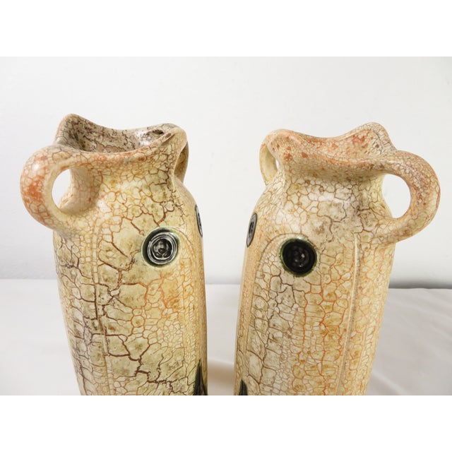 Pair of Ditmar Urbach "Alienware" Ceramic Pottery Art Nouveau Vases ...
