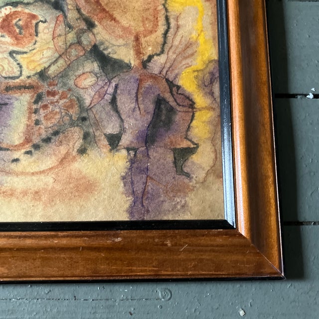 1940’s Original Abstract Expressionist Watercolor Painting / Drawing ...