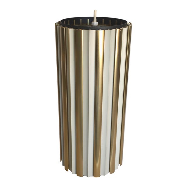 1960 Brass Lightolier Tubular Pendant Light | Chairish
