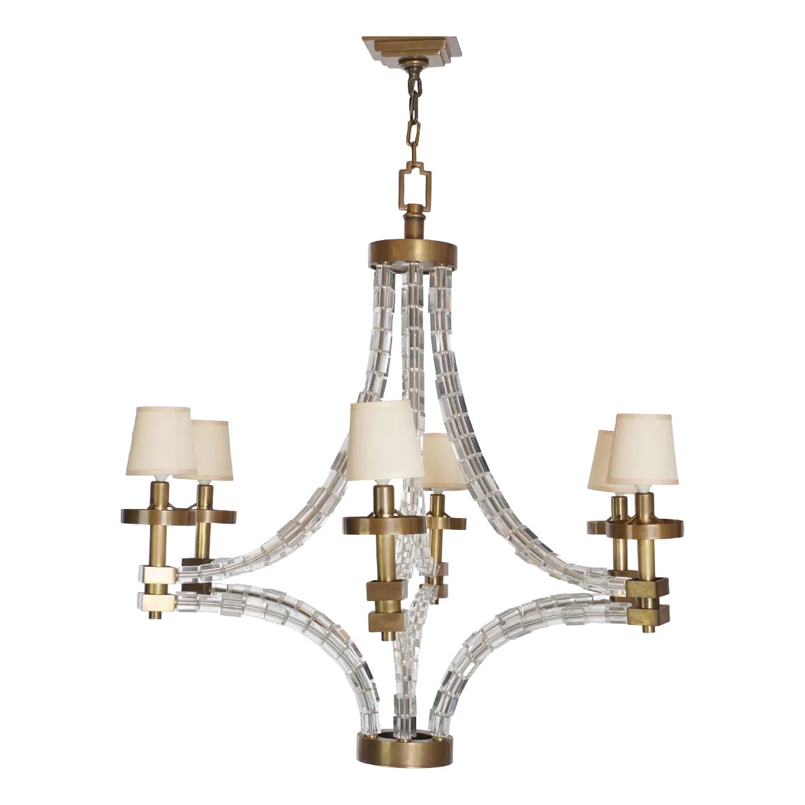 Visual Comfort Crystal Cube Large Chandelier by Chapman & Myers | Chairish