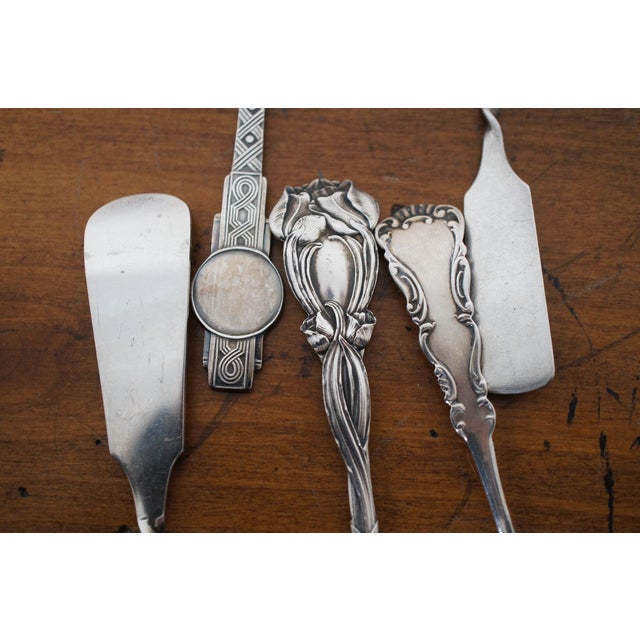10 Antique Assorted Sterling Silver Twisted Scalloped Serving Spoons ...