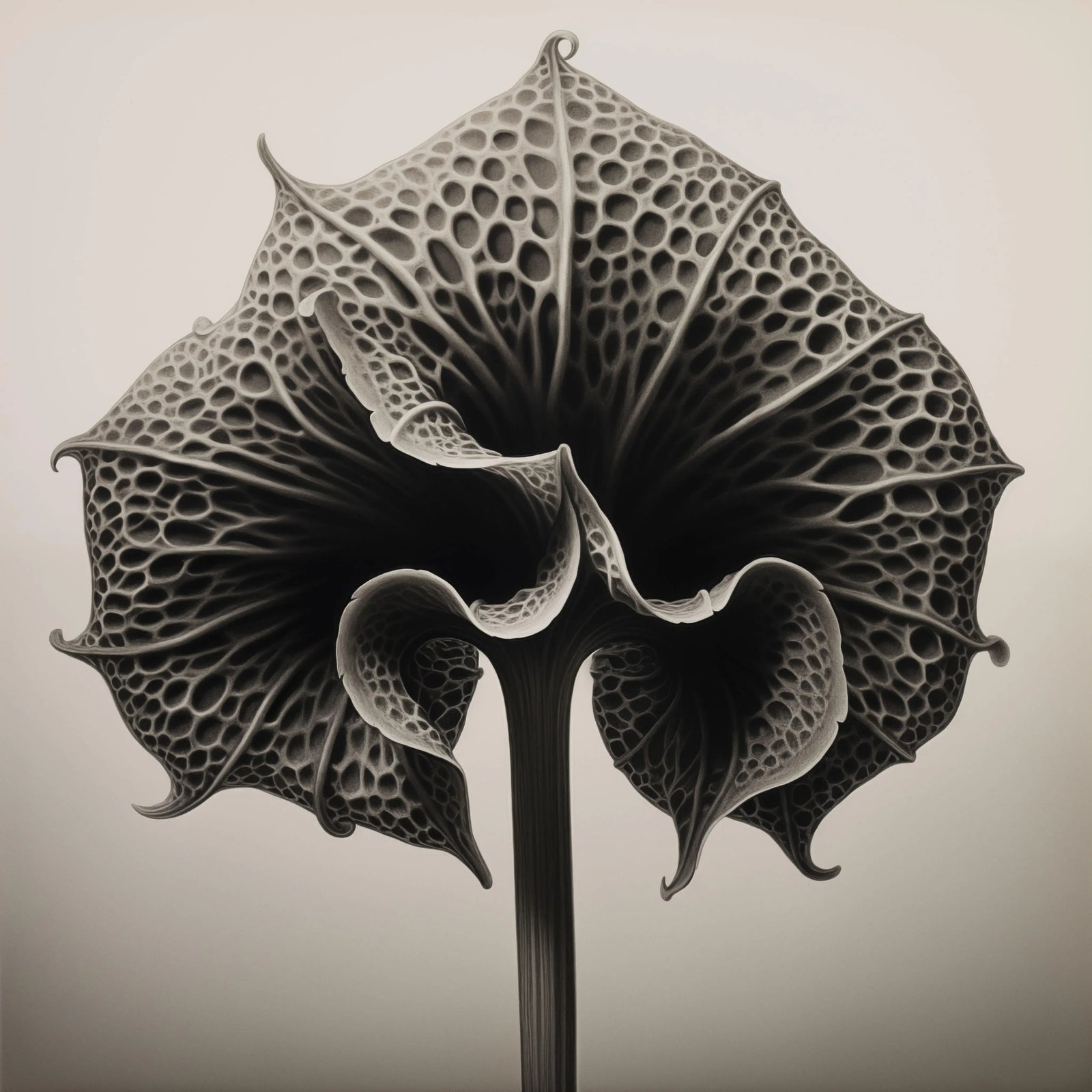 20' X 20' 'Asplenium Scolopendrium' Flower - Black and White Limited ...