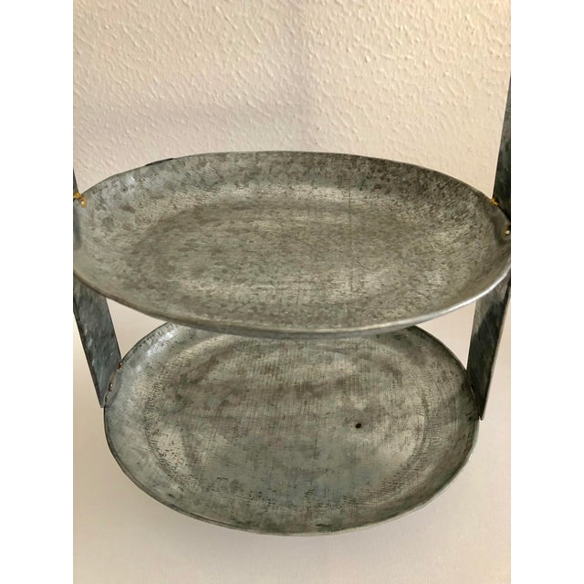 Contemporary Three Tier Metal Serving Stand | Chairish