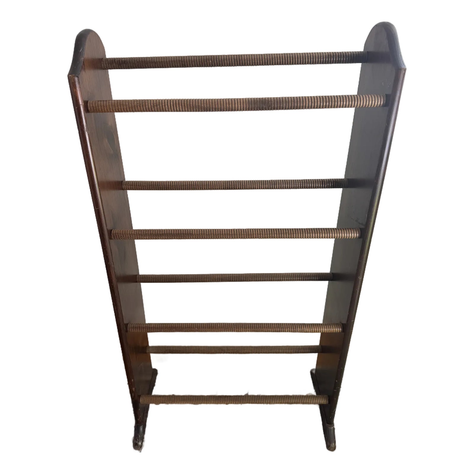 Primitive American Turned Wooden Quilt Rack Library Stand | Chairish