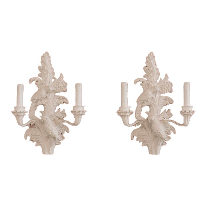 Vintage Palm Beach Pair of Parrot Bird Wall Light Sconces Newly Wired ...