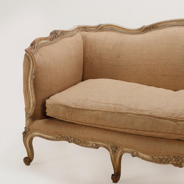 Louis XV Style Even Arm Sofa C 1910 Having a Nicely Carved, Painted ...