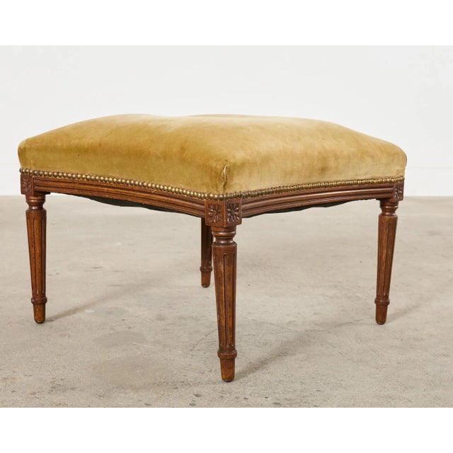 French Louis XVI Style Mahogany Footstool or Ottoman | Chairish
