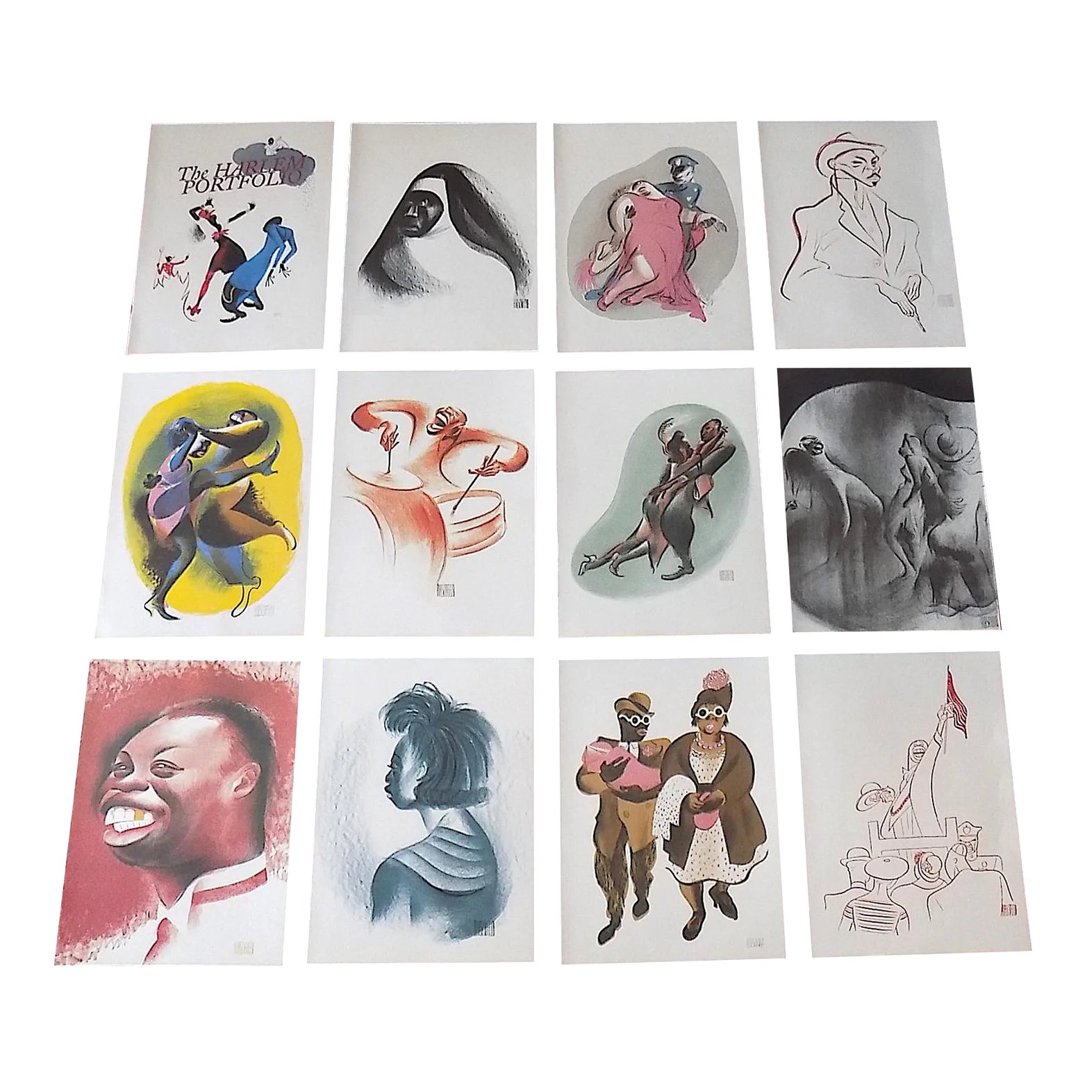 Vintage "Al Hirschfeld's Harlem" Lithographs - Set of 12 | Chairish