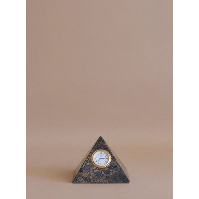 Marble Pyramid Clock | Chairish