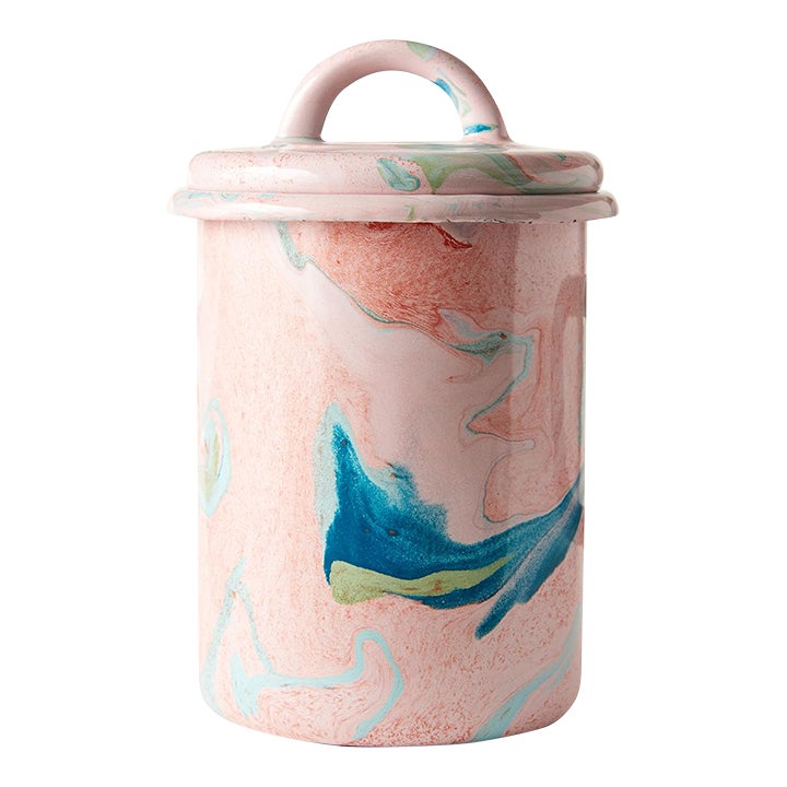 BORNN Enamelware, Multi Swirl Medium Jar in Blush | Chairish