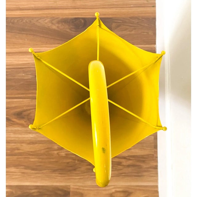 1970s Hand Painted Tole Yellow Floral Umbrella Shaped Stand | Chairish