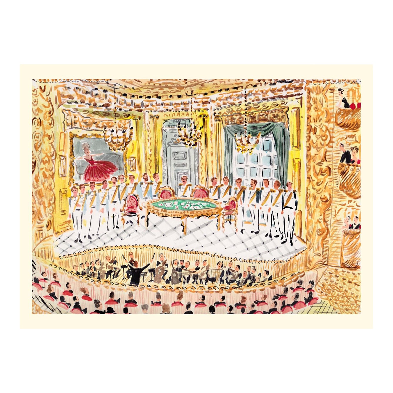 Grand Finale Night at the Opera Whimsical Figurative Original Print by ...